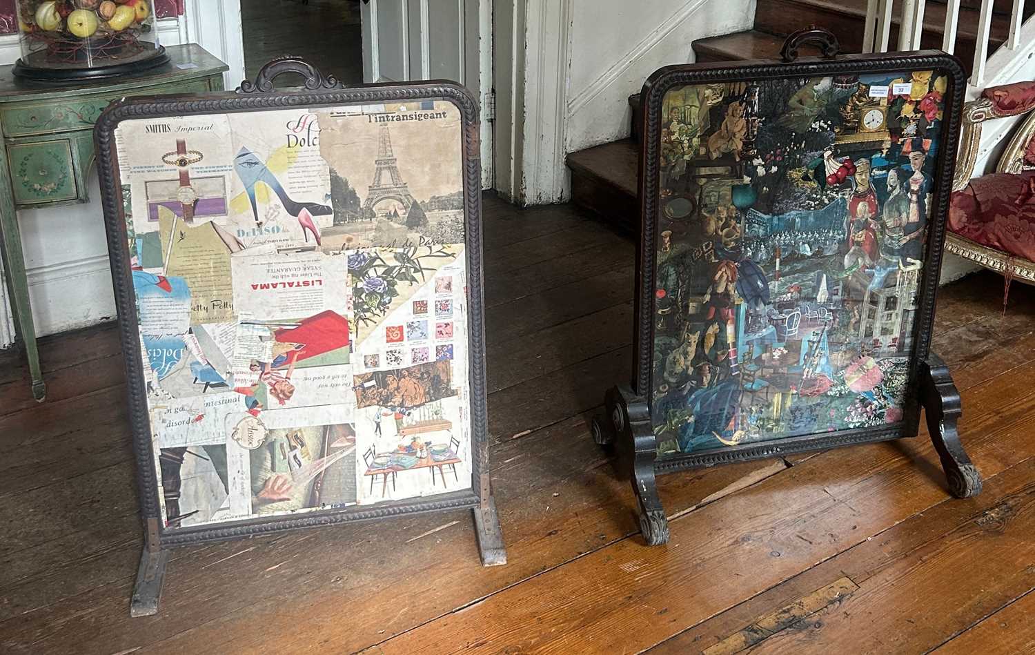 Lot 28 - A PAIR OF 'ANN BROADBENT' FIRE SCREENS,