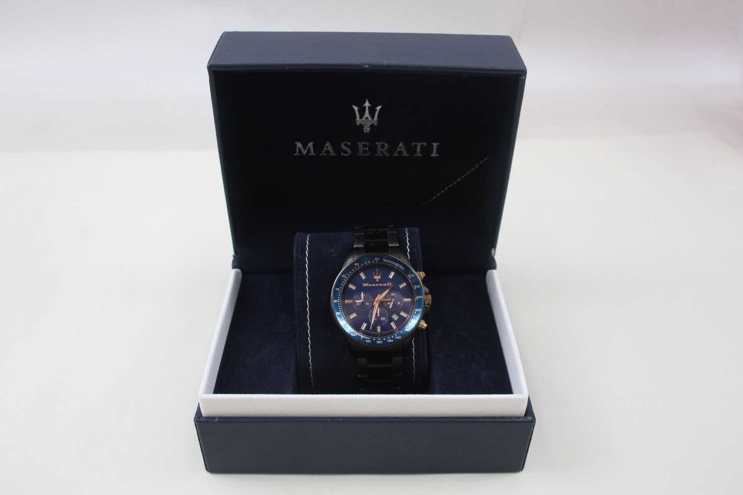 Lot 652 - A GENTLEMAN'S MASERATI CHRONOGRAPH WATCH,