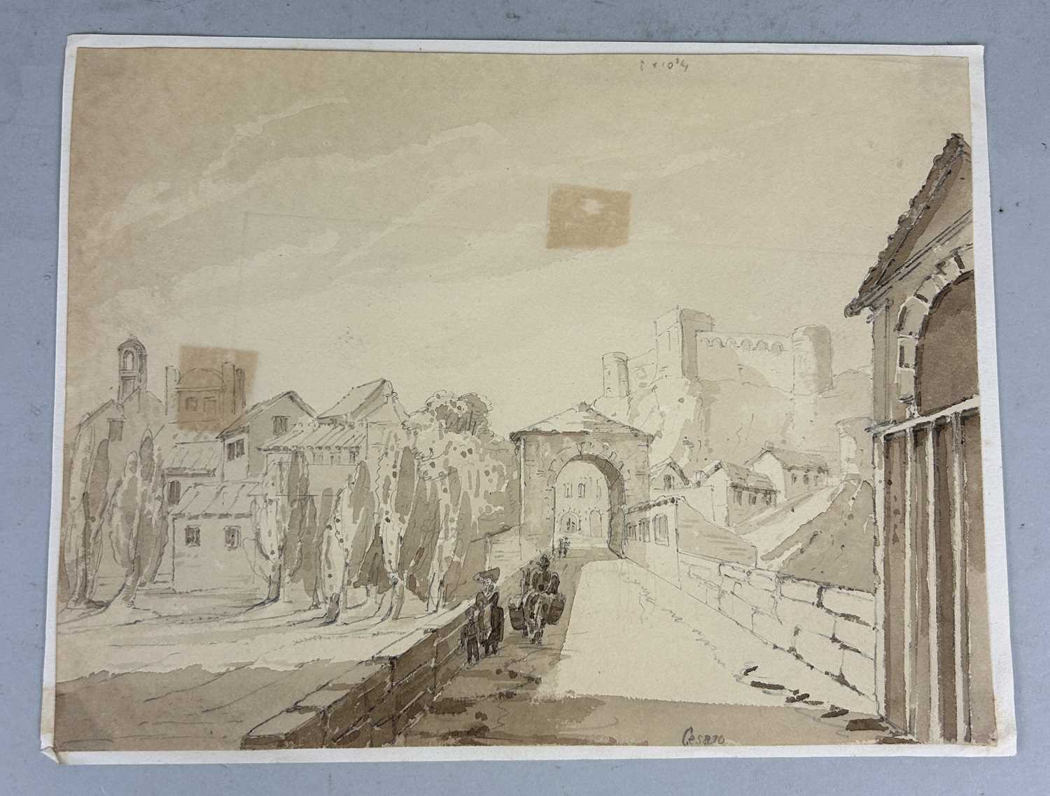 Lot 539 - AN 18TH CENTURY OR EARLIER PENCIL AND WASH