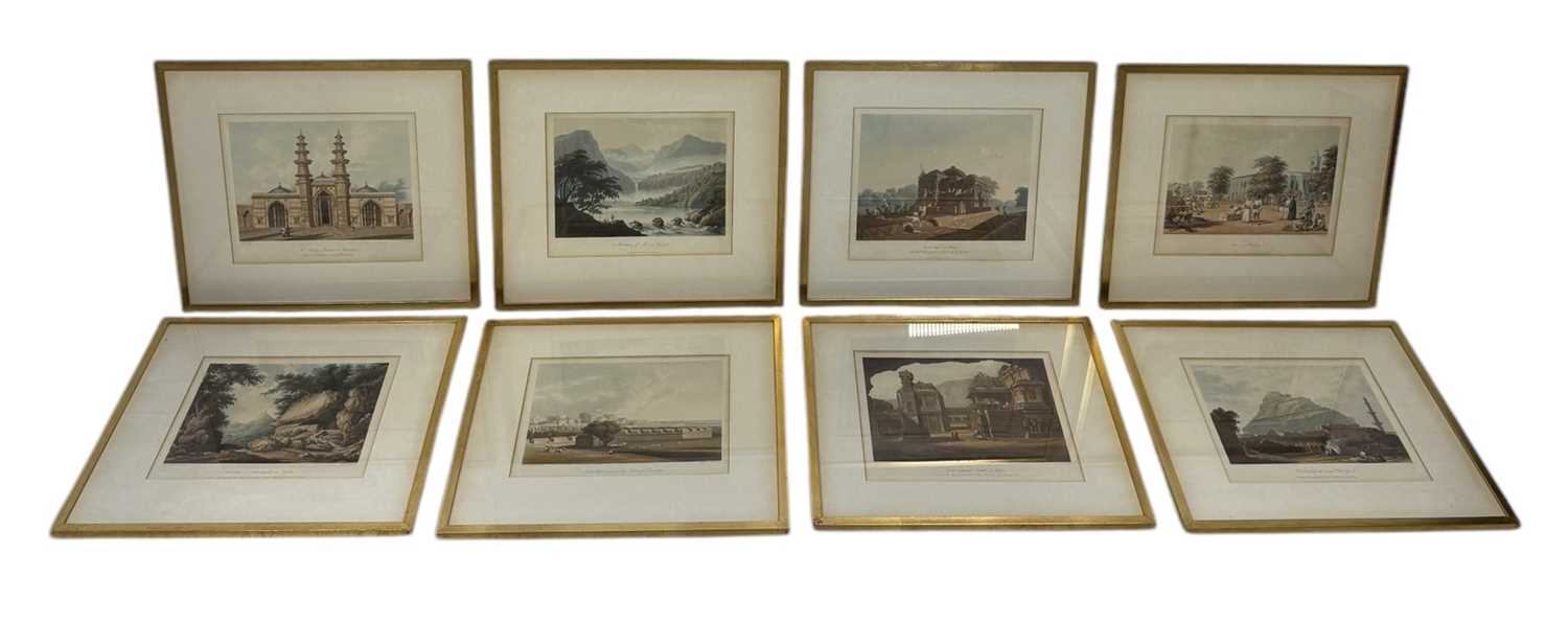 Lot 721 - A SET OF EIGHT 19TH CENTURY HAND COLOURED