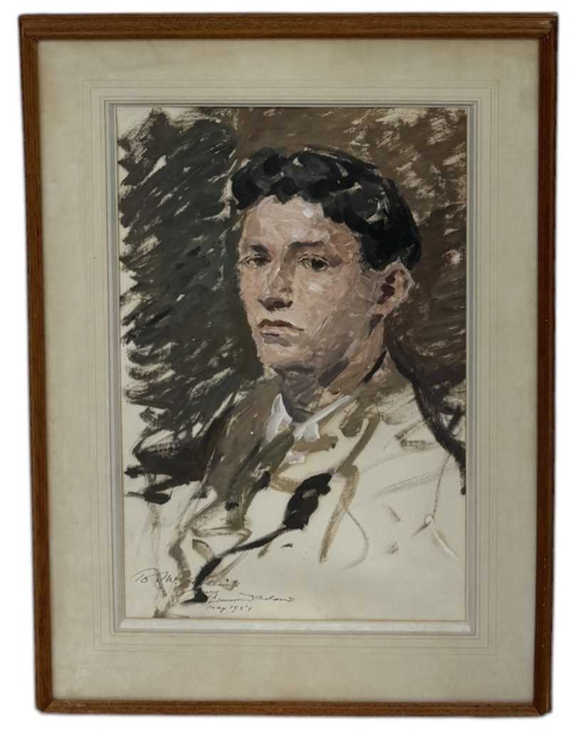 Lot 552 - BERNARD ADAMS (1884-1965) AN OIL PAINTING ON