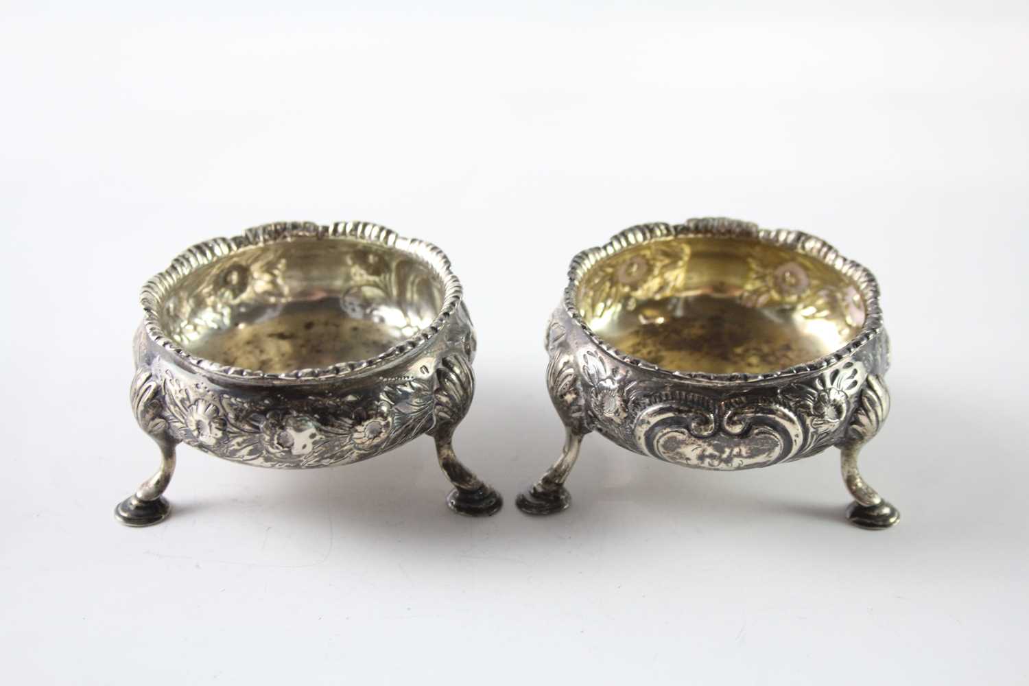 Lot 255 - TWO .925 STERLING SILVER VICTORIAN SALT