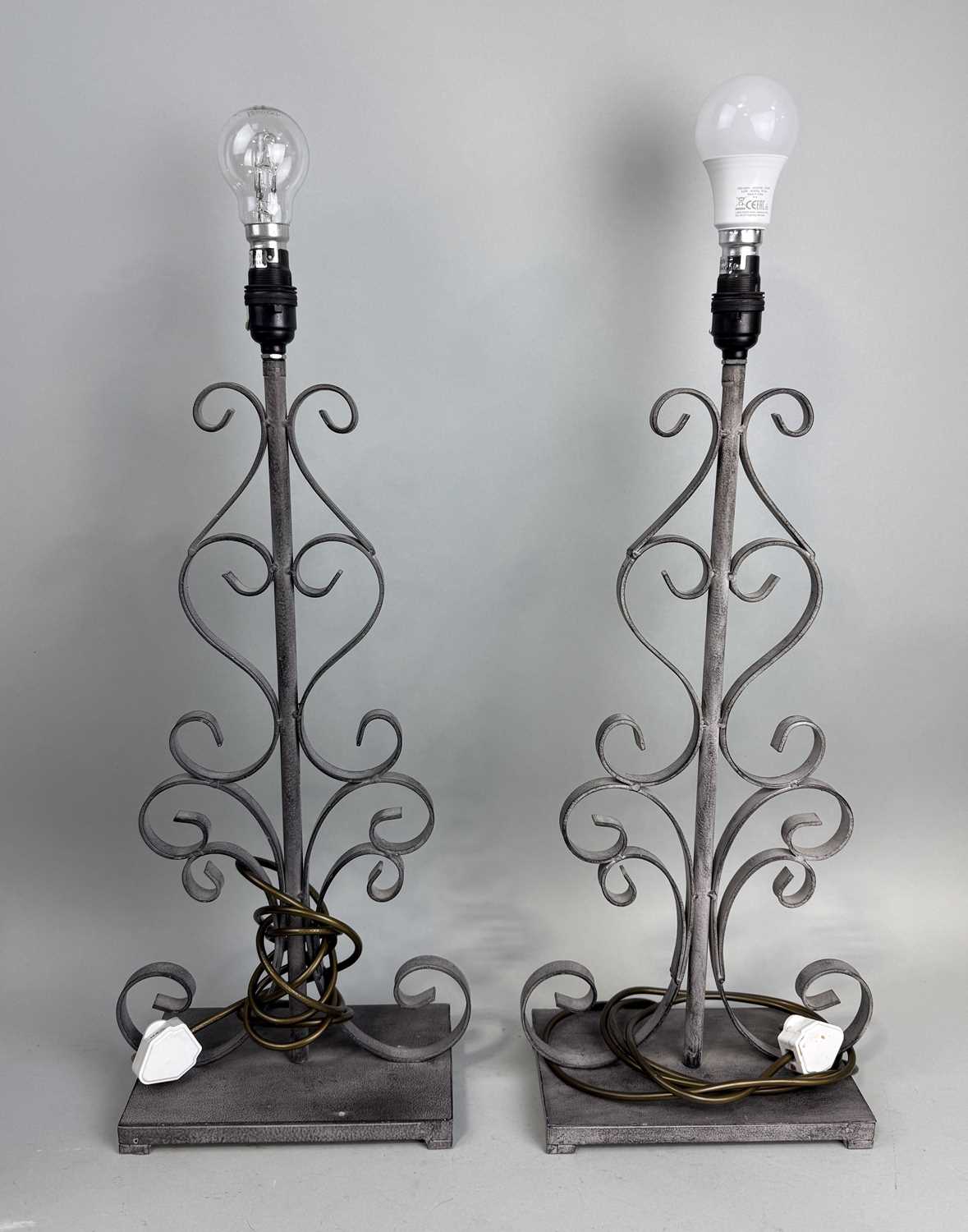 Lot 752 - A PAIR OF DESIGNER METAL TABLE LAMPS
