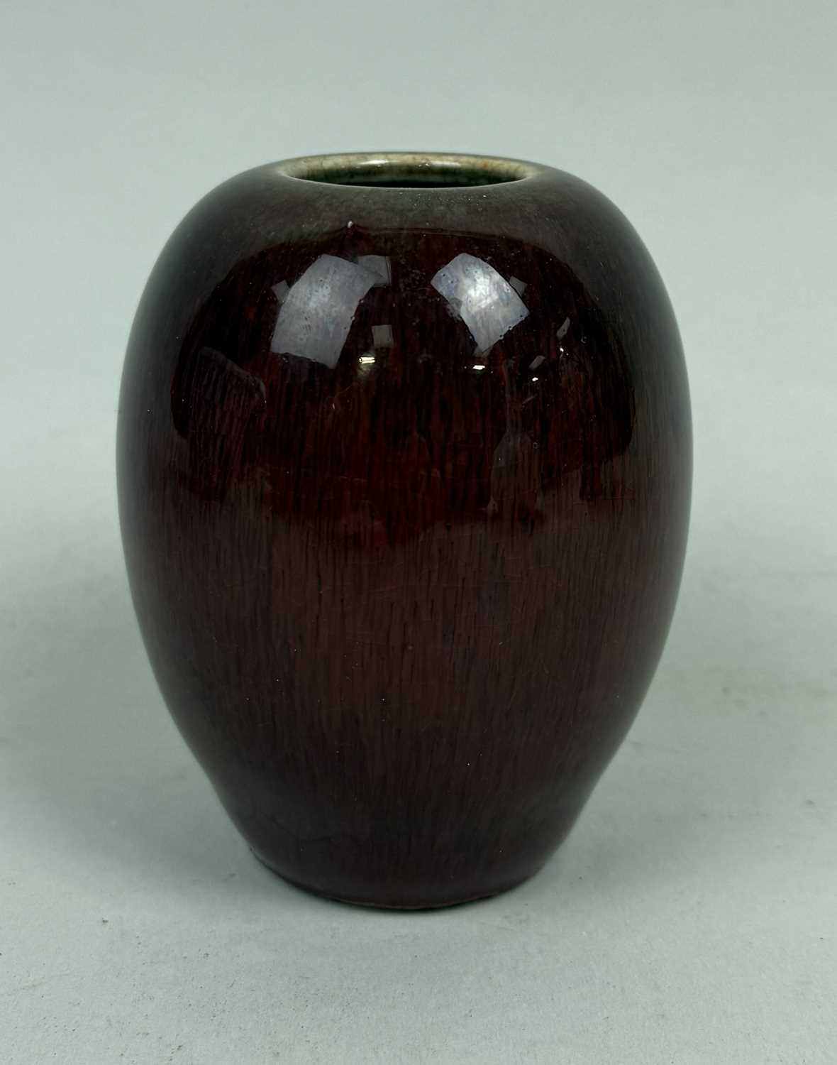 Lot 476 - A CHINESE FLAMBE GLAZE WATER POT