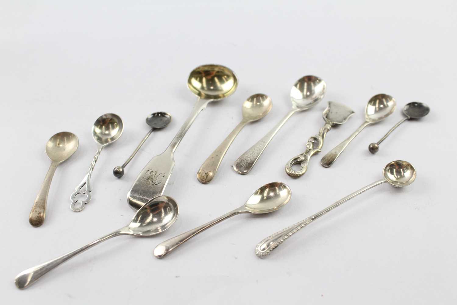 Lot 359 - TWELVE .925 STERLING SILVER CONDIMENT SPOONS