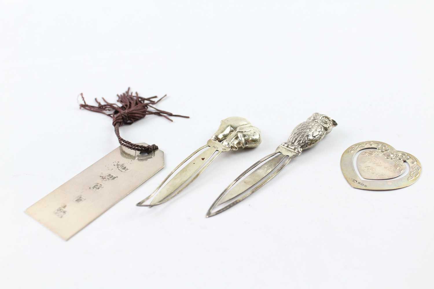 Lot 376 - FOUR .925 STERLING SILVER BOOKMARKS
