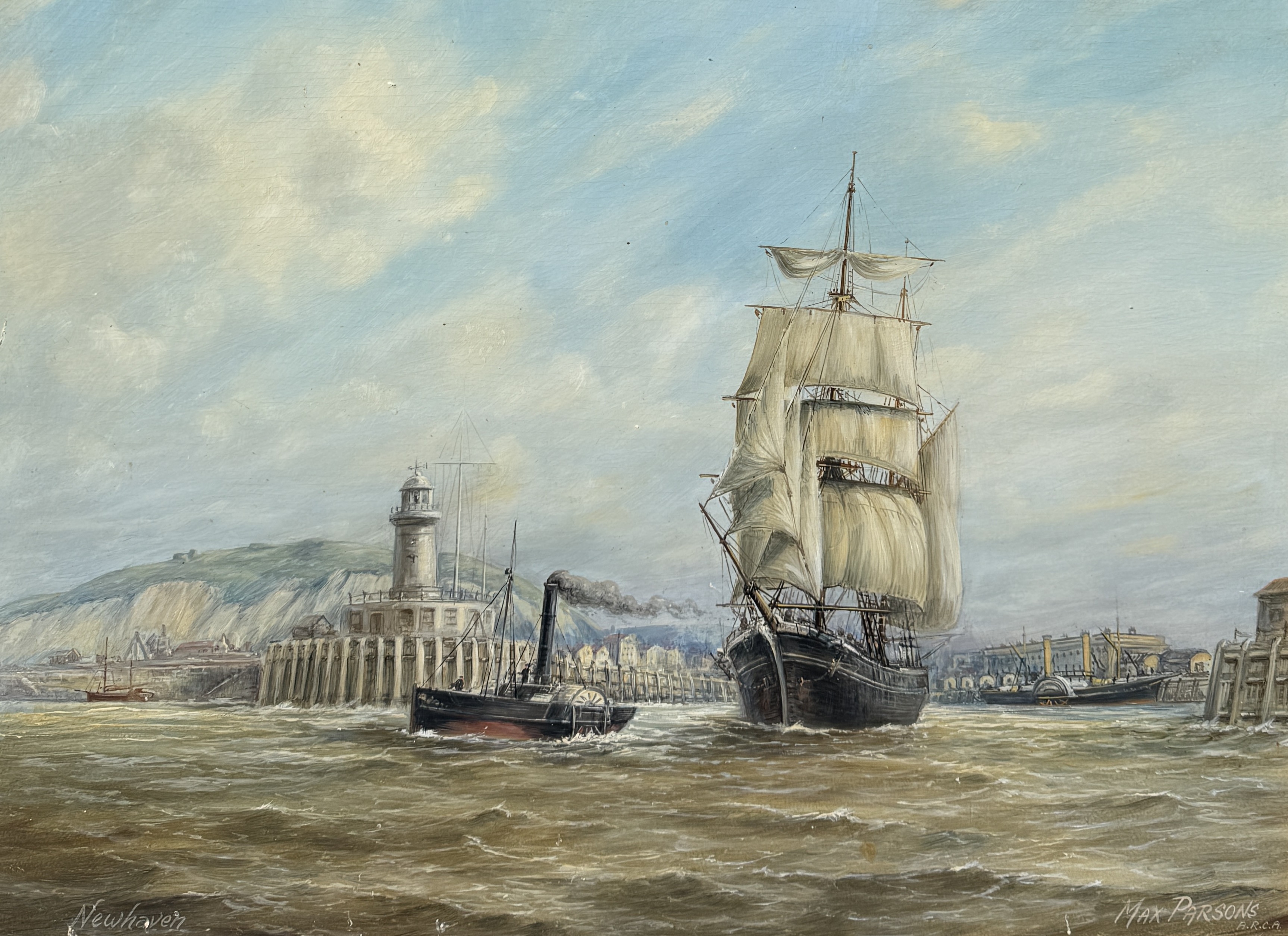 Lot 113 - MAX PARSONS: AN OIL PAINTING ON BOARD