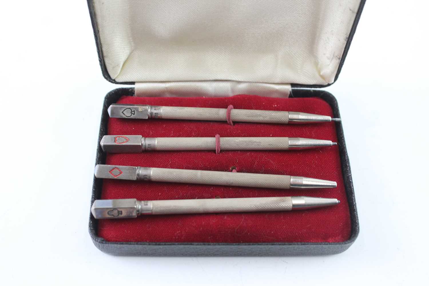 Lot 225 - A SET OF FOUR .925 STERLING SILVER CRIBBAGE