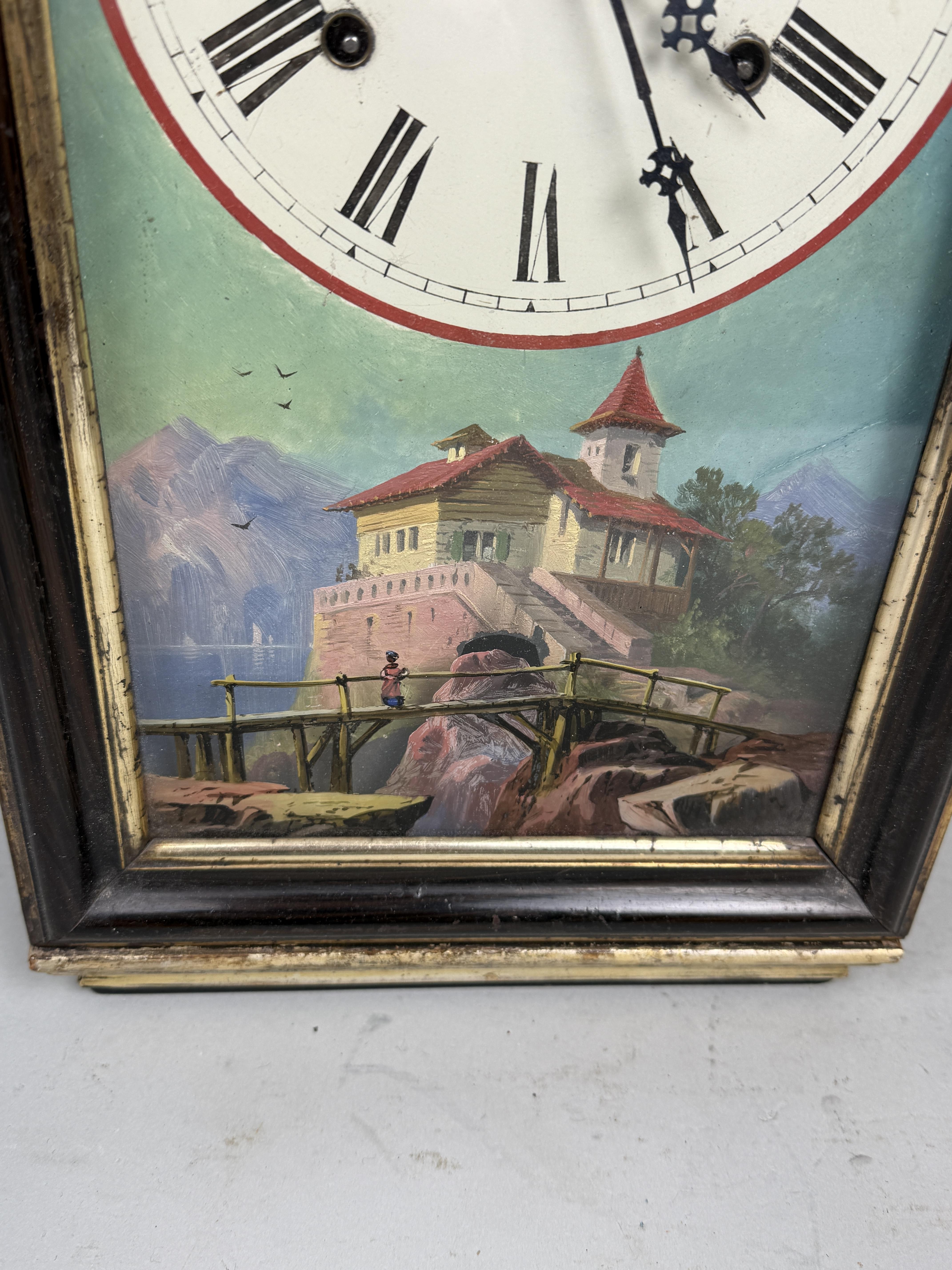 Lot 635 - AN ANTIQUE EUROPEAN PAINTED CLOCK