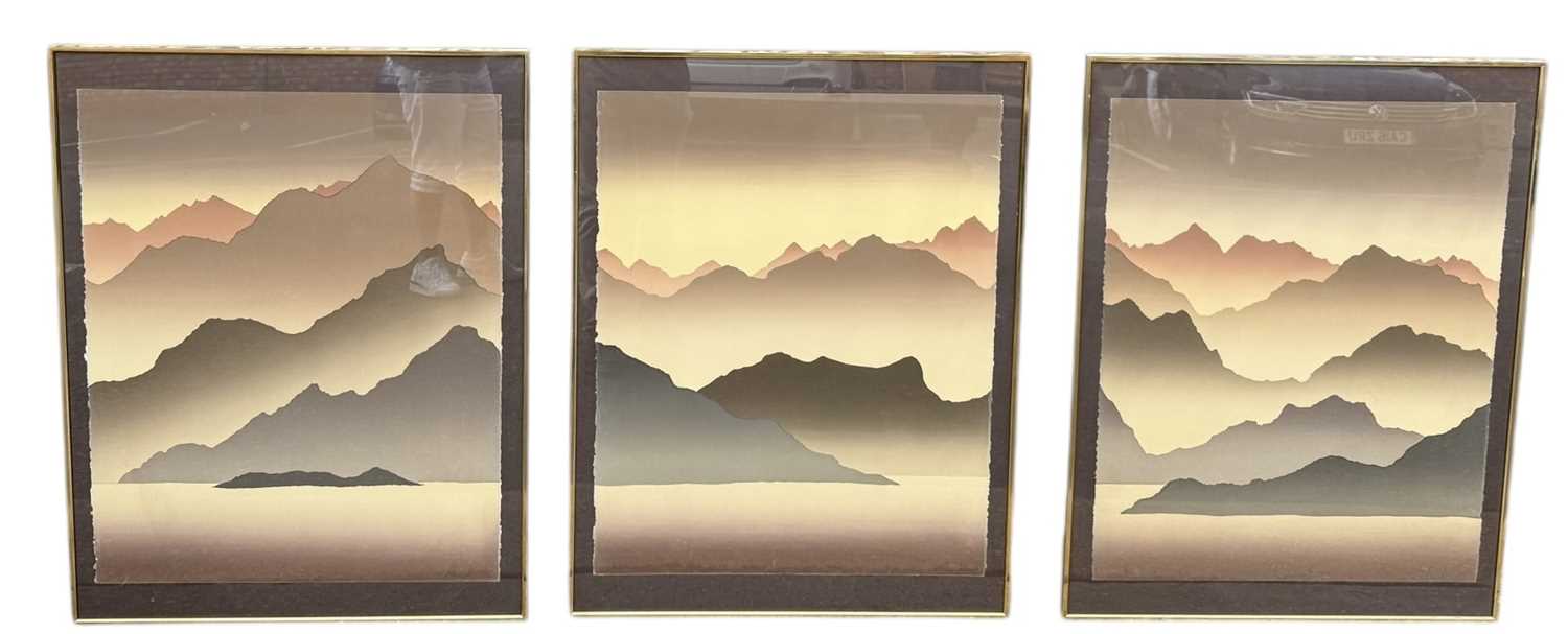 Lot 584 - THREE LARGE LITHOGRAPHS