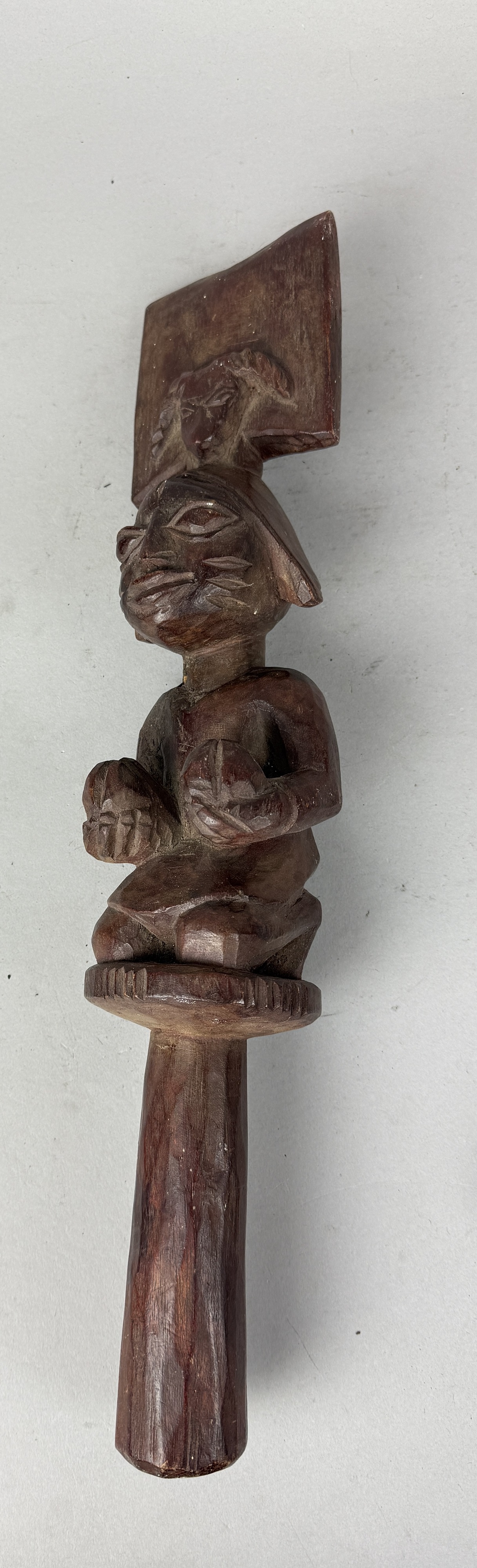 Lot 169 - AN AFRICAN TRIBAL SHANGO MALE DANCE WAND OR