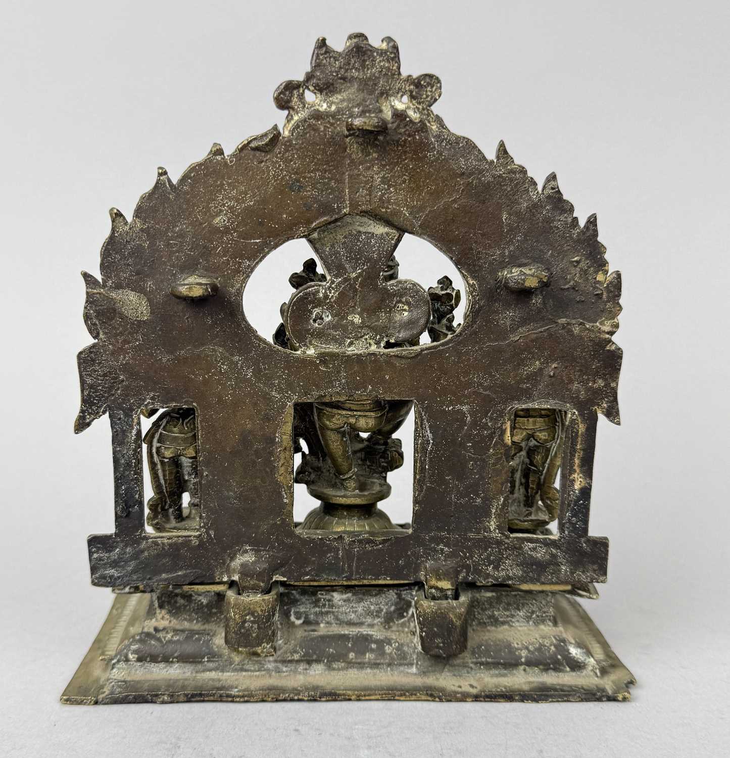 Lot 17 - AN IMPRESSIVE INDIAN BRONZE ALTAR TRIO OF