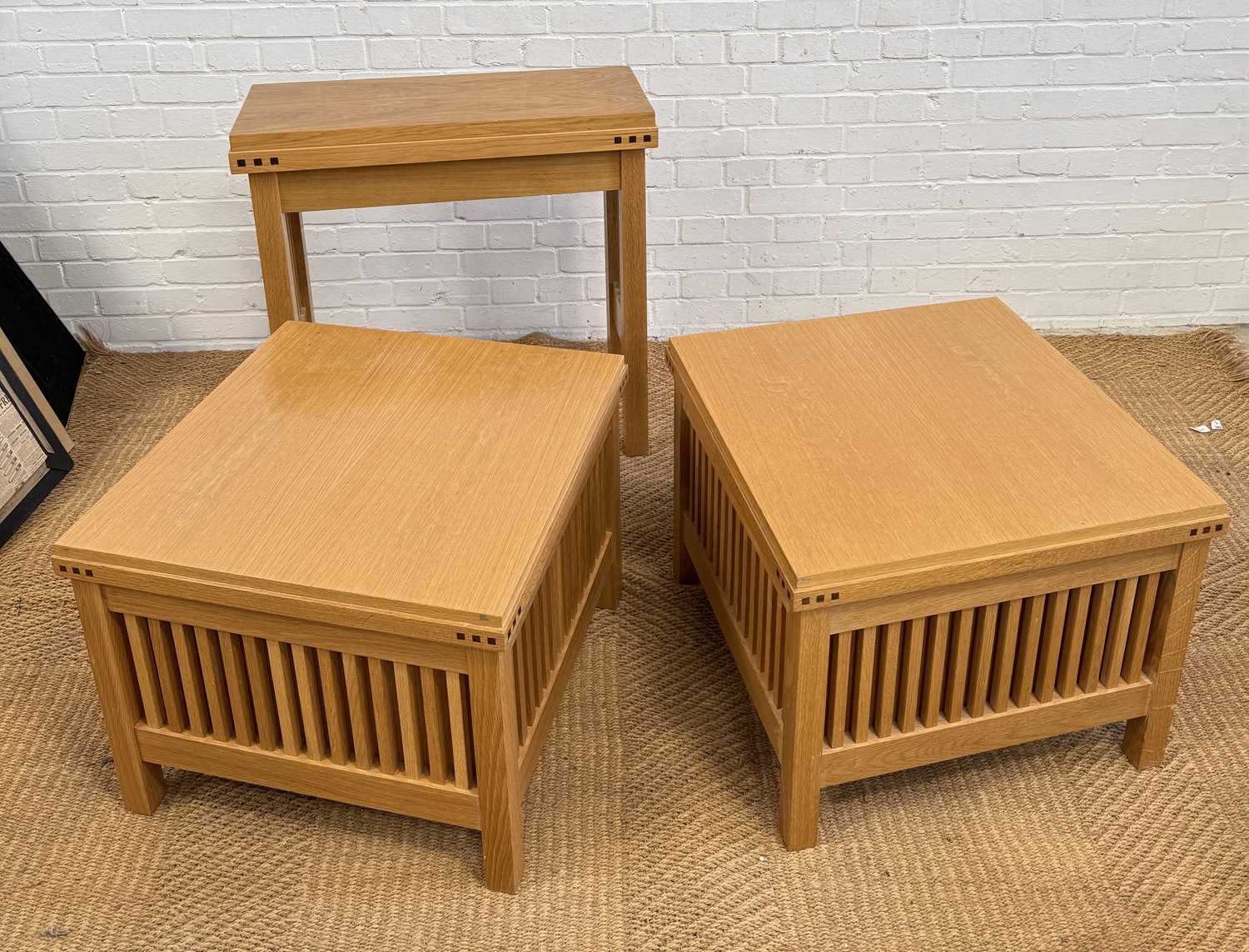 Lot 891 - RICHARD NEWNHAM: A PAIR OF SIDE TABLES AND