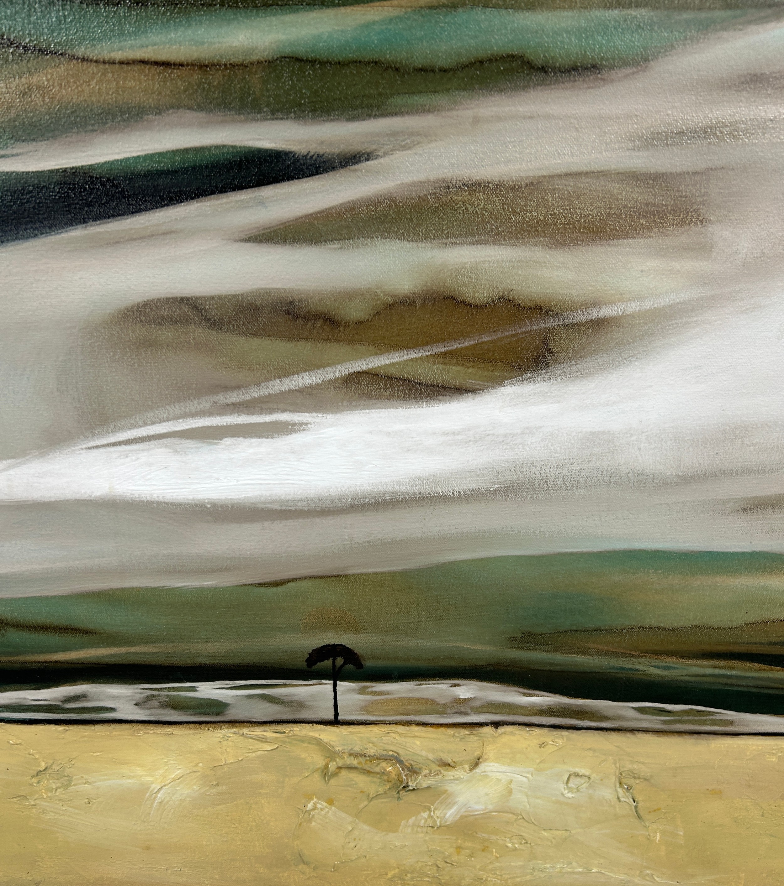 Lot 79 - KATHERINE WOOD (B.1975) TWO LARGE MIXED MEDIA