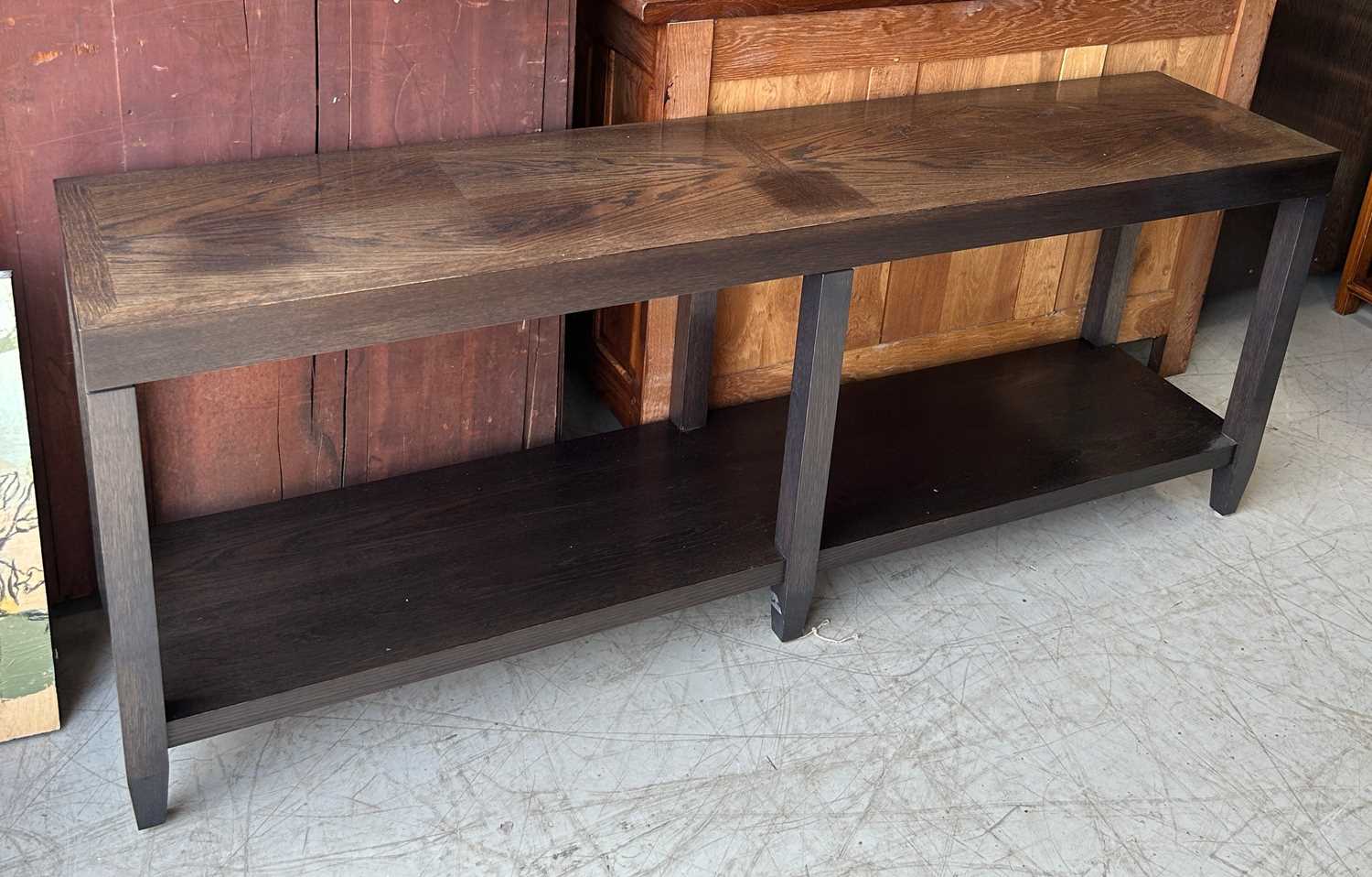 Lot 662 - A BESPOKE MADE CONSOLE TABLE