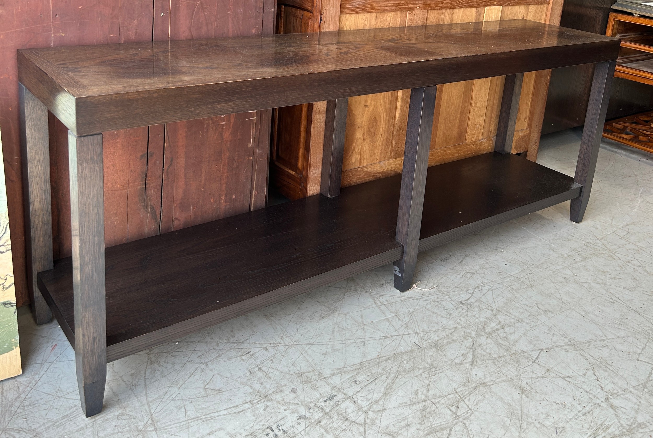 Lot 662 - A BESPOKE MADE CONSOLE TABLE